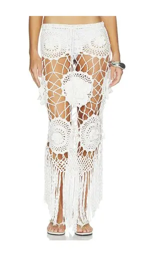 Giuseppe Di Morabito White Crochet Maxi Skirt