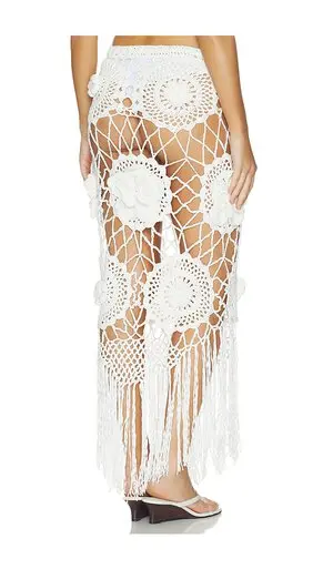 Giuseppe Di Morabito White Crochet Maxi Skirt