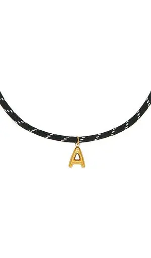 PETIT MOMENTS Bubble Initial Paracord Necklace With Faux Pearl Accent