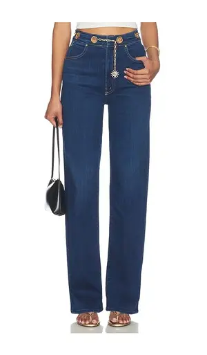 MOTHER The Off The Chain High Waisted Tunnel Vision Sneak Jeans - Blue