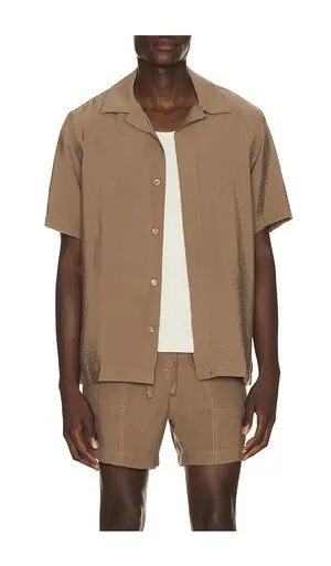 Nn07 NN07 Hank Short Sleeve Shirt 5971 In Brown. Size S. Also Brown