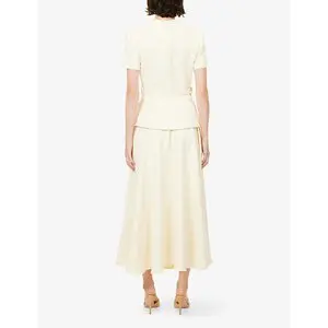 SELF-PORTRAIT Belted Tailored Crepe Midi Dress