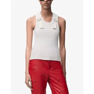 Loewe Ribbed Buckled-strap Cotton-blend Tank Top - White