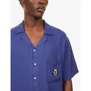 ARRELS BARCELONA X Baseman Cat-embroidered Short-sleeve Woven Shirt
