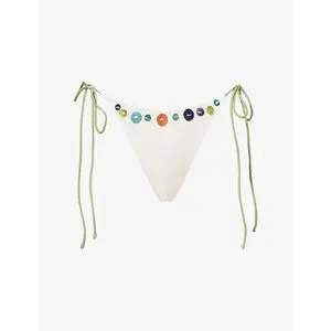 JADED LONDON Mavie Button Low-rise Bikini Bottoms - Multi