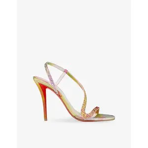 CHRISTIAN LOUBOUTIN Rosa Z Strass 100 Leather Heeled Sandals - Multi/lin Multi