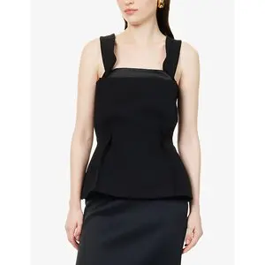 Khaite Yasmina Boned Woven Top