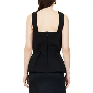 Khaite Yasmina Boned Woven Top