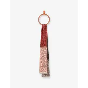 Loewe Striped Anagram Wool, Silk And Cashmere-blend Scarf