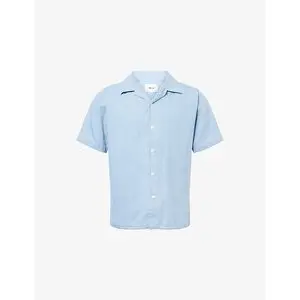 Nn07 Julio Short-sleeve Cotton-twill Shirt - Bleach Indigo