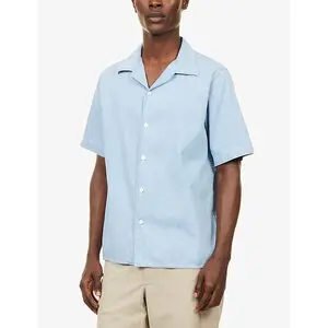 Nn07 Julio Short-sleeve Cotton-twill Shirt - Bleach Indigo