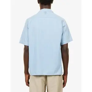 Nn07 Julio Short-sleeve Cotton-twill Shirt - Bleach Indigo