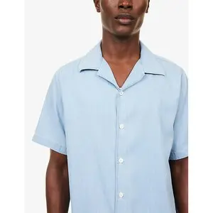 Nn07 Julio Short-sleeve Cotton-twill Shirt - Bleach Indigo