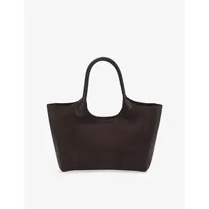 BOSS Logo Embossed Leather Tote Bag
