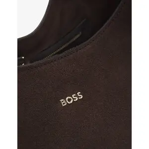 BOSS Logo Embossed Leather Tote Bag
