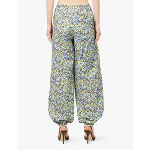NACKIYE Topkapi Lace-trim Floral Cotton Trousers