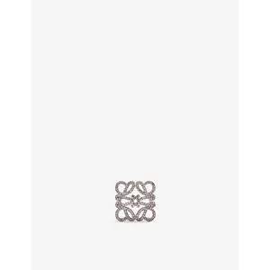 Loewe Anagram Embellished Brass Charm - Silver/pink