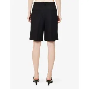 Khaite Pleated Wool Shorts