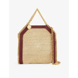 Stella McCartney Falabella Mini Raffia Tote Bag - Natural/cherry