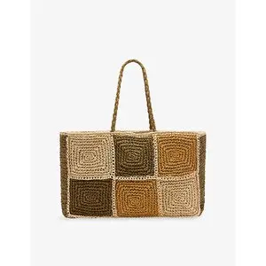 Whistles Patchwork Straw Tote Bag - Multi-coloured