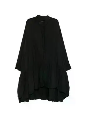 RUNDHOLZ Asymmetric Hem Crinkled Dress - Black