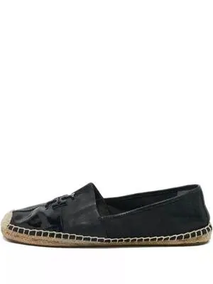 Tory Burch Leather Espadrilles - Black