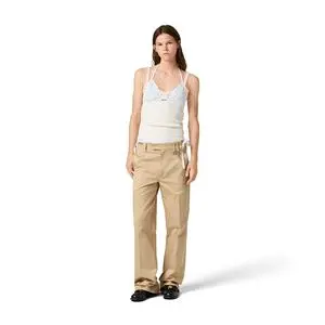 Miu Miu Cotton And Lace Knit Top