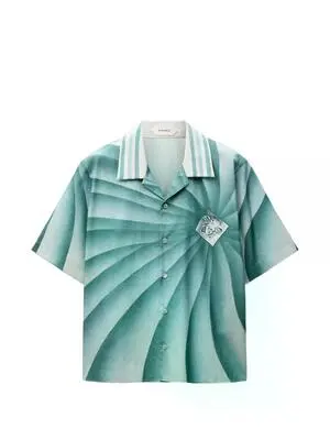 Versace Printed Cotton-poplin Shirt - Blue