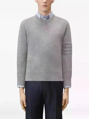 Thom Browne 4-bar Ottoman Milano-stitch Crew Neck Sweater