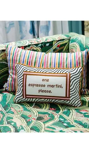 FURBISH Espresso Martini Needlepoint Pillow - Orange