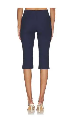 MAUDE CLUB Layla Cropped Twill Pants - Navy