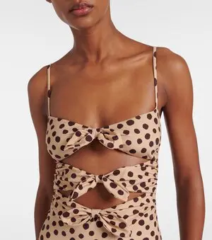 Valentino Garavani Polka Dot Cutout One-piece Swimsuit - Beige