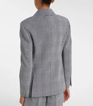 Max Mara Prince Of Wales Check Virgin Wool Blazer