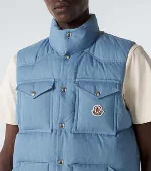 Moncler Ervional Denim Down Vest