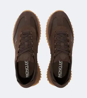 Moncler Pacey2 Suede-trimmed Sneakers - Brown