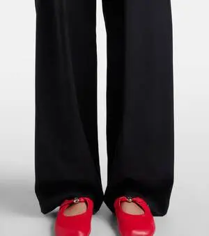 Loewe Logo Wool Mid-rise Straight Leg Trousers