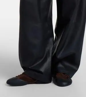 Loewe Paneled Wide-leg Leather Trousers