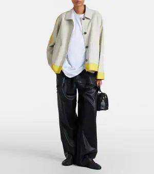 Loewe Paneled Wide-leg Leather Trousers