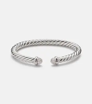 David Yurman Cable Flex® Sterling Cuff Bracelet With Diamonds - Silver