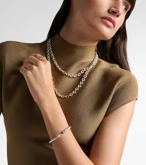 David Yurman Cable Flex Sterling Bracelet With Diamonds