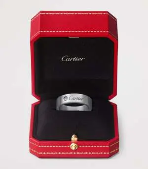 Cartier Platinum And Diamond Wedding Band - Silver
