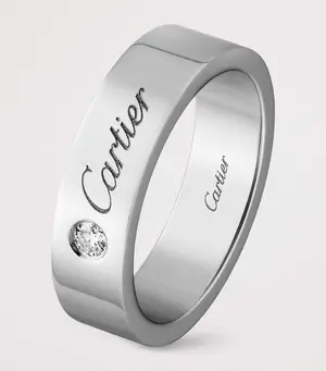 Cartier Platinum And Diamond Wedding Band - Silver