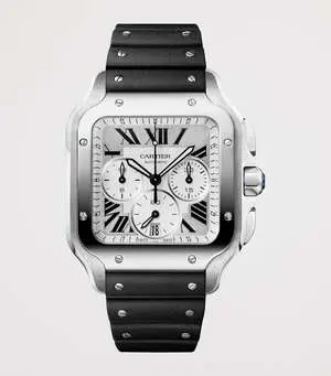Cartier Santos De Chronograph Watch In Stainless Steel