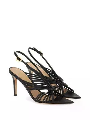 GIANVITO ROSSI Leather Pointed Toe Stiletto Sandals