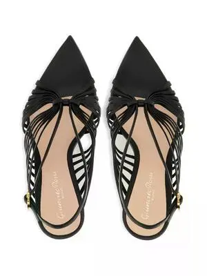 GIANVITO ROSSI Leather Pointed Toe Stiletto Sandals