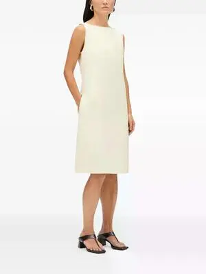 Another Tomorrow Double-face Sheath Midi Dress