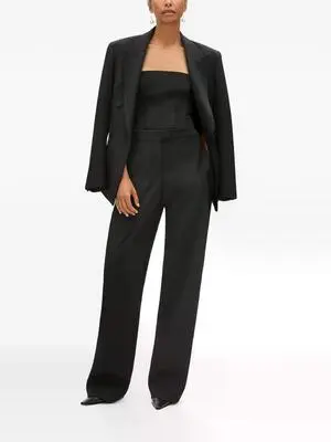 Another Tomorrow Satin-lapel Double-breasted Jacket