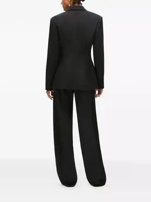 Another Tomorrow Satin-lapel Double-breasted Jacket