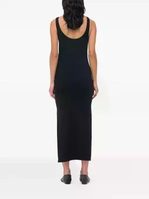 Another Tomorrow Asymmetric Seam Detail Dress - Black