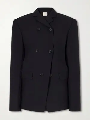 Khaite Rolo Double-breasted Wool And Silk-blend Blazer